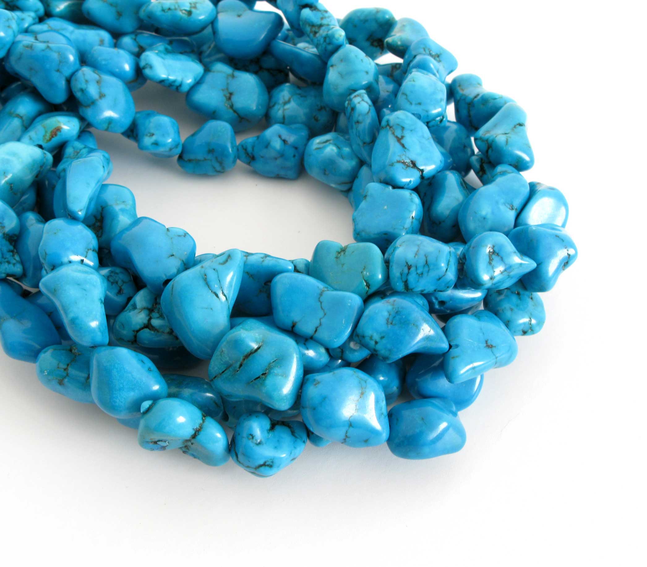Turquoise Magnesite Nuggets 8x15mm Nuggets Turquoise Blue | Etsy