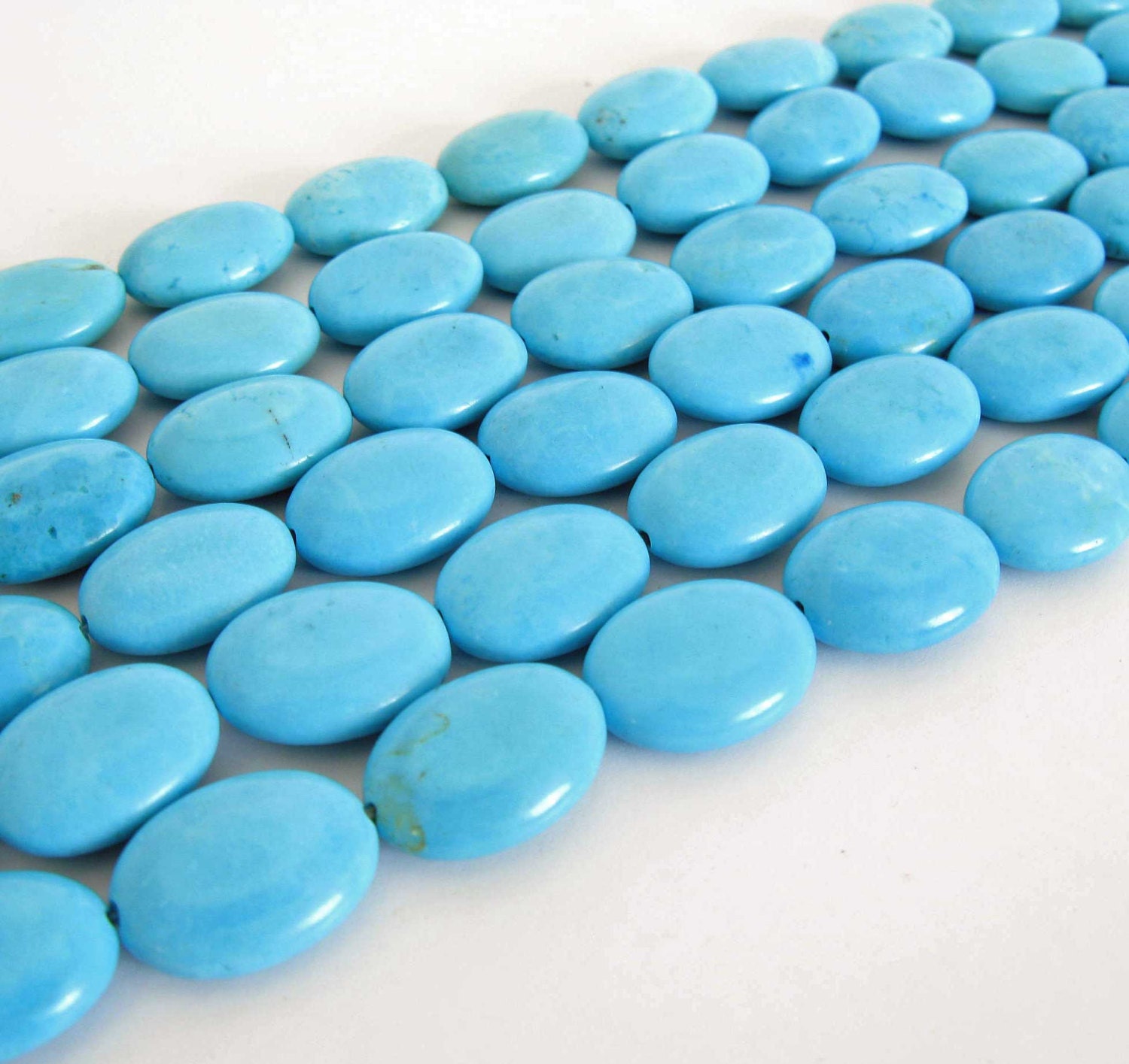 16mm Chalk Turquoise Oval Beads Chalk Turquoise Beads Full - Etsy
