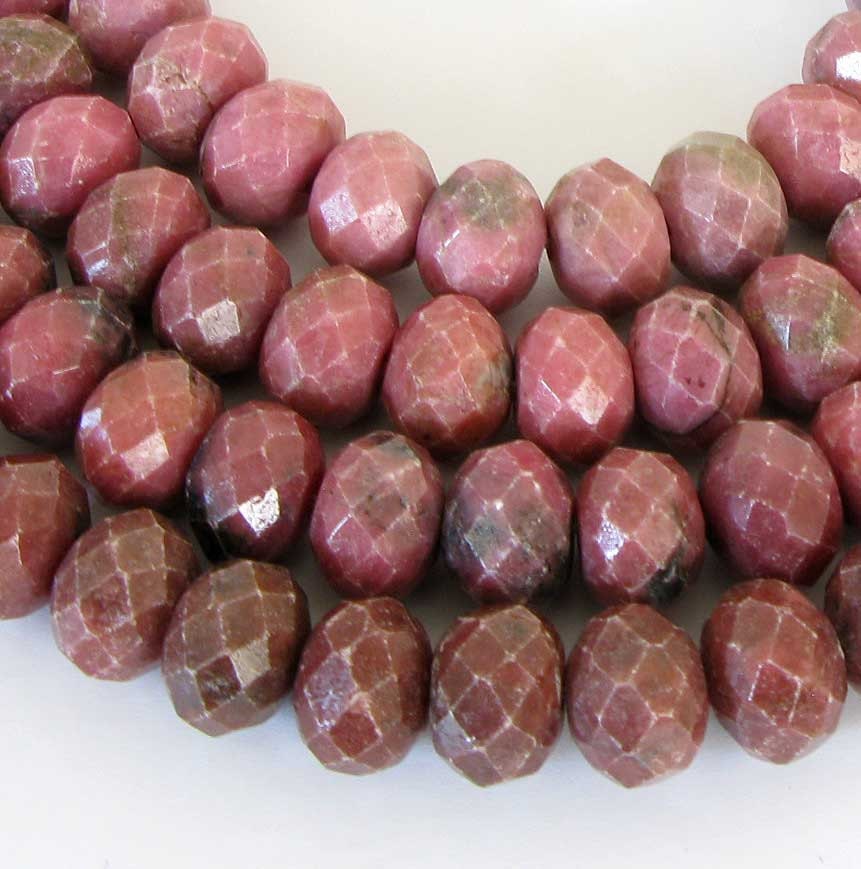 9.5mm Rhodonite Beads Full Strand 9mm Faceted Rhodonite - Etsy
