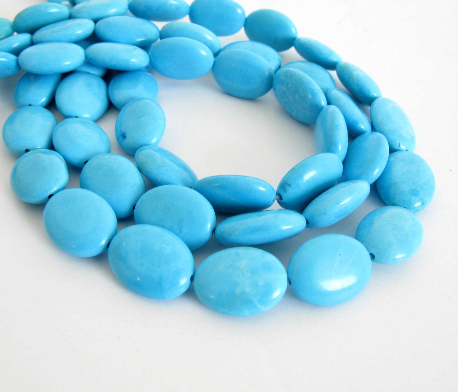 16mm Chalk Turquoise Oval Beads Chalk Turquoise Beads Full - Etsy