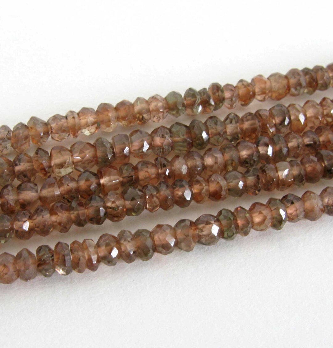 Andalusite Faceted Rondelles - 3mm to 3.5mm, Andalusite Bead Strand, 14 ...