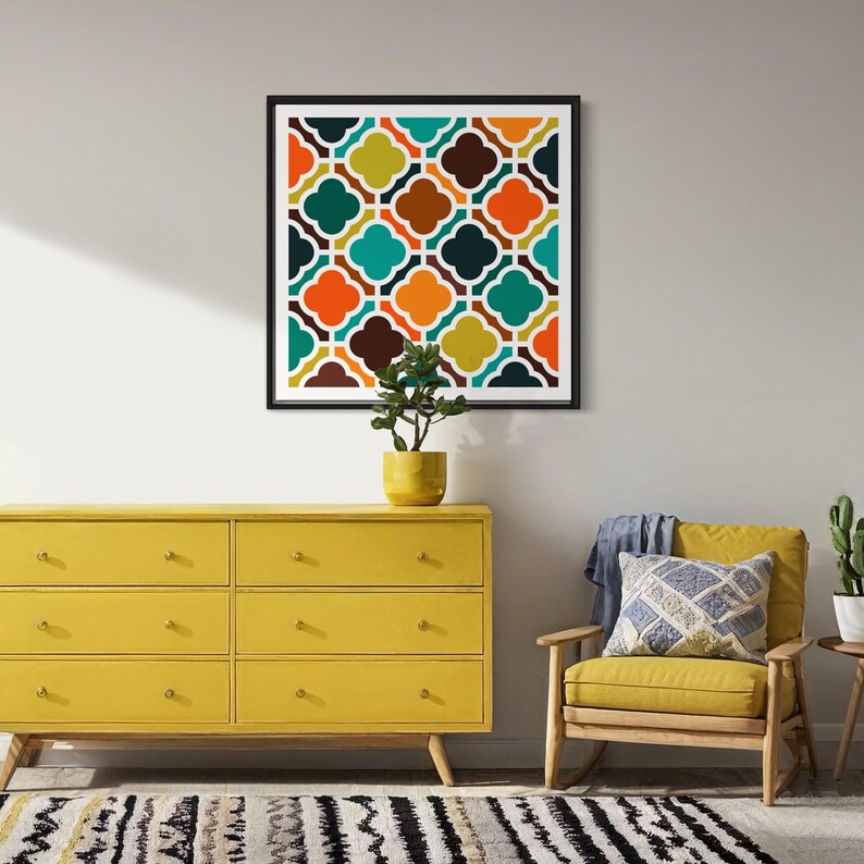 Retro Geometric Wall Art – Mid-century Modern Print (digital Download ...