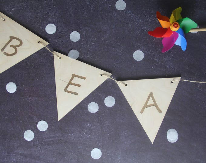 Personalized Wooden Pennant Chain With Name for Baby, Child, Nursery ...