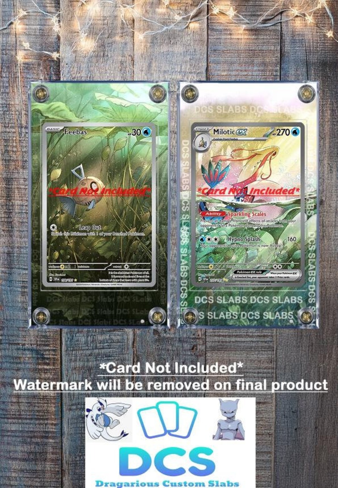 X2 Pokemon Milotic EX & Feebas 237/191 198/191 IR Custom Display Cases ...
