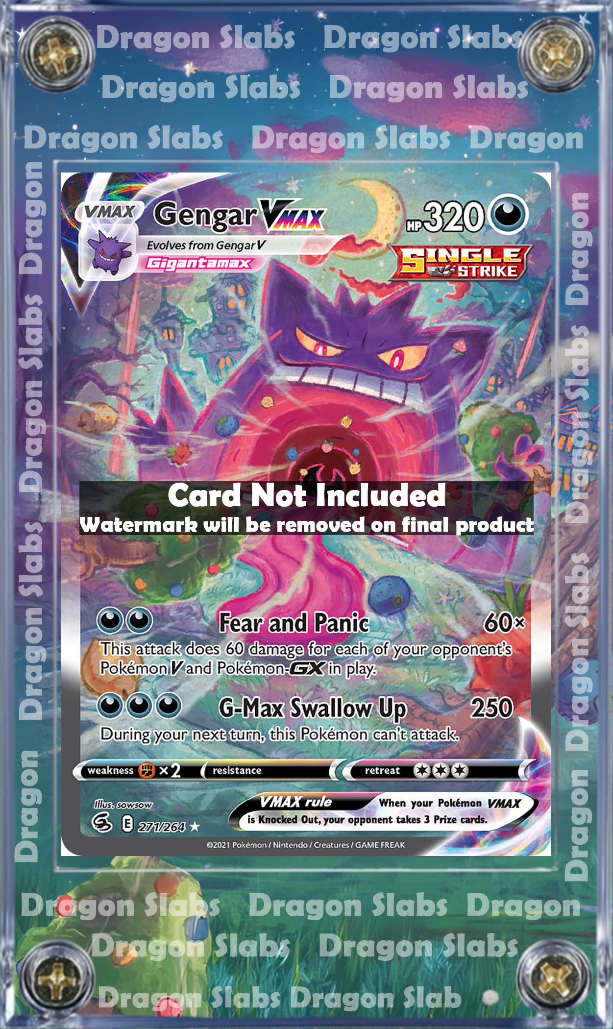 Pokemon Gengar Vmax Alt Art 271/264 SWSH Fusion Strike Custom Display ...