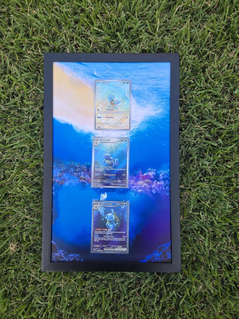 Pokemon 151 Squirtle Wartortle Blastoise 8.5 X 14" Display Frame ...