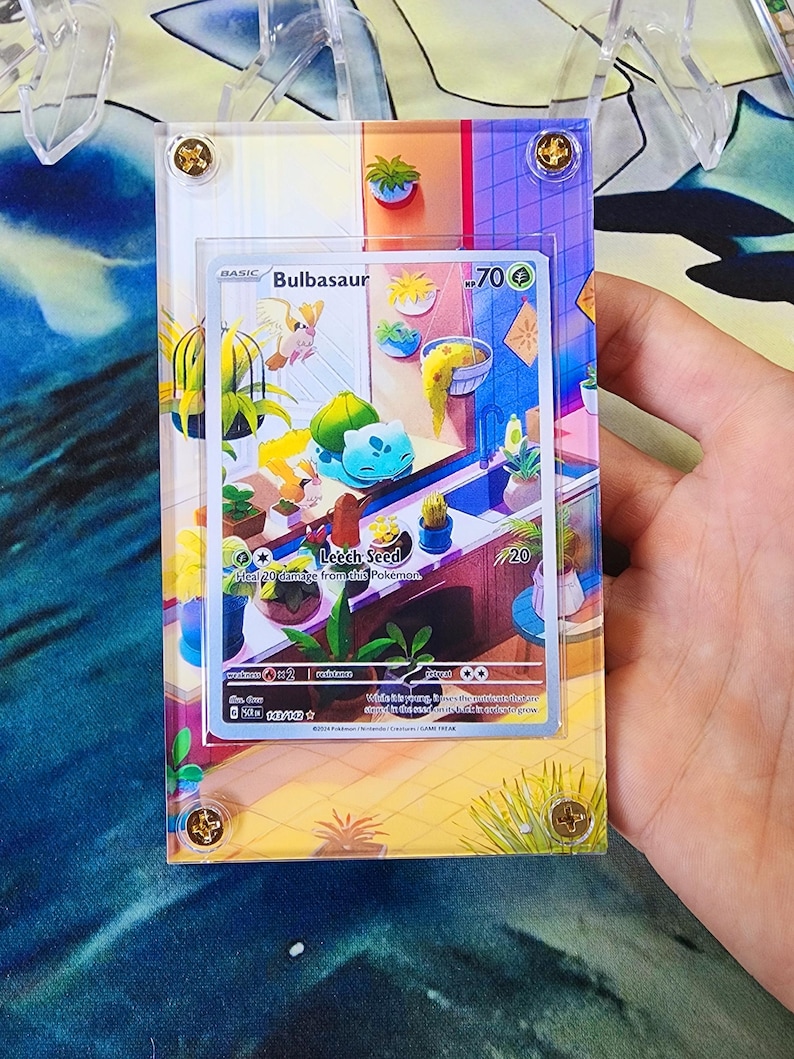 X2 Pokemon Bulbasaur Squirtle Stellar Crown Card Custom Display Cases ...