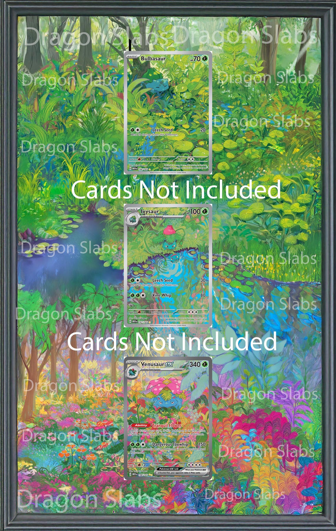 Pokemon 151 Bulbasaur, Ivysaur, Venusaur EX 8.5 X 14" Display Frame ...