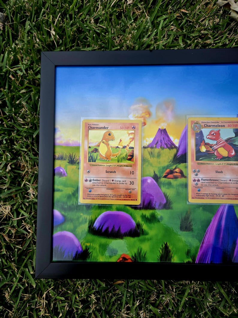 Pokemon Charmander Charmeleon Charizard Base Set 8.5 X 14" Display ...