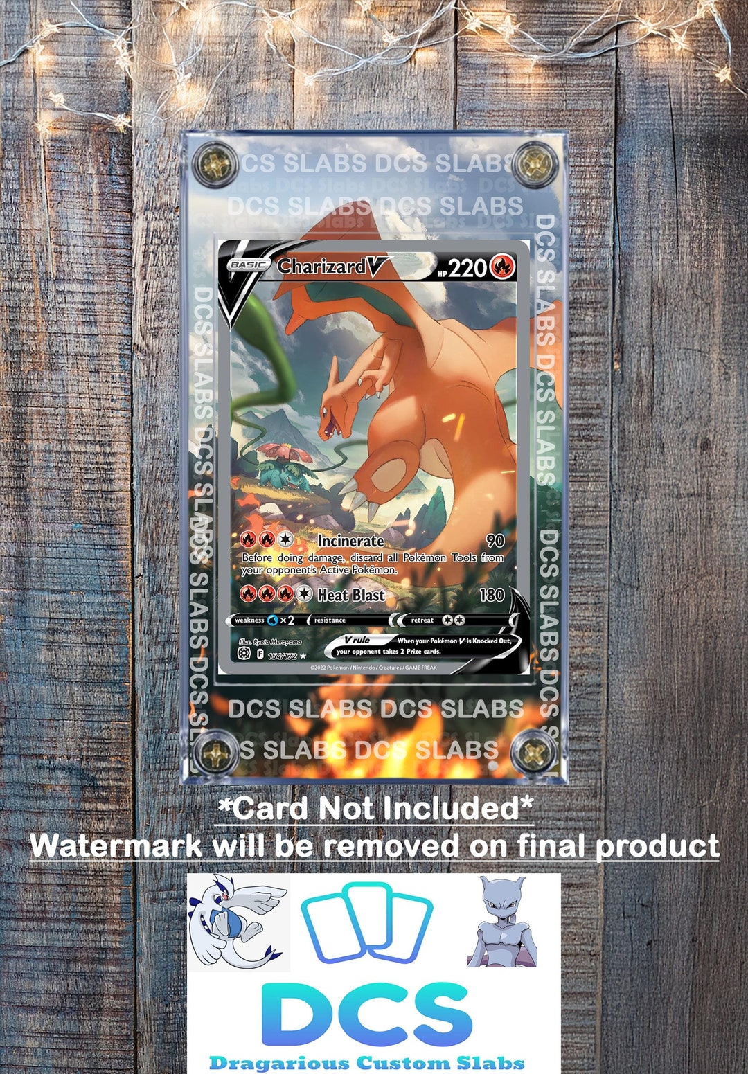 Pokemon Charizard V Alt Art 154/172 Brialliant Stars Custom Display ...