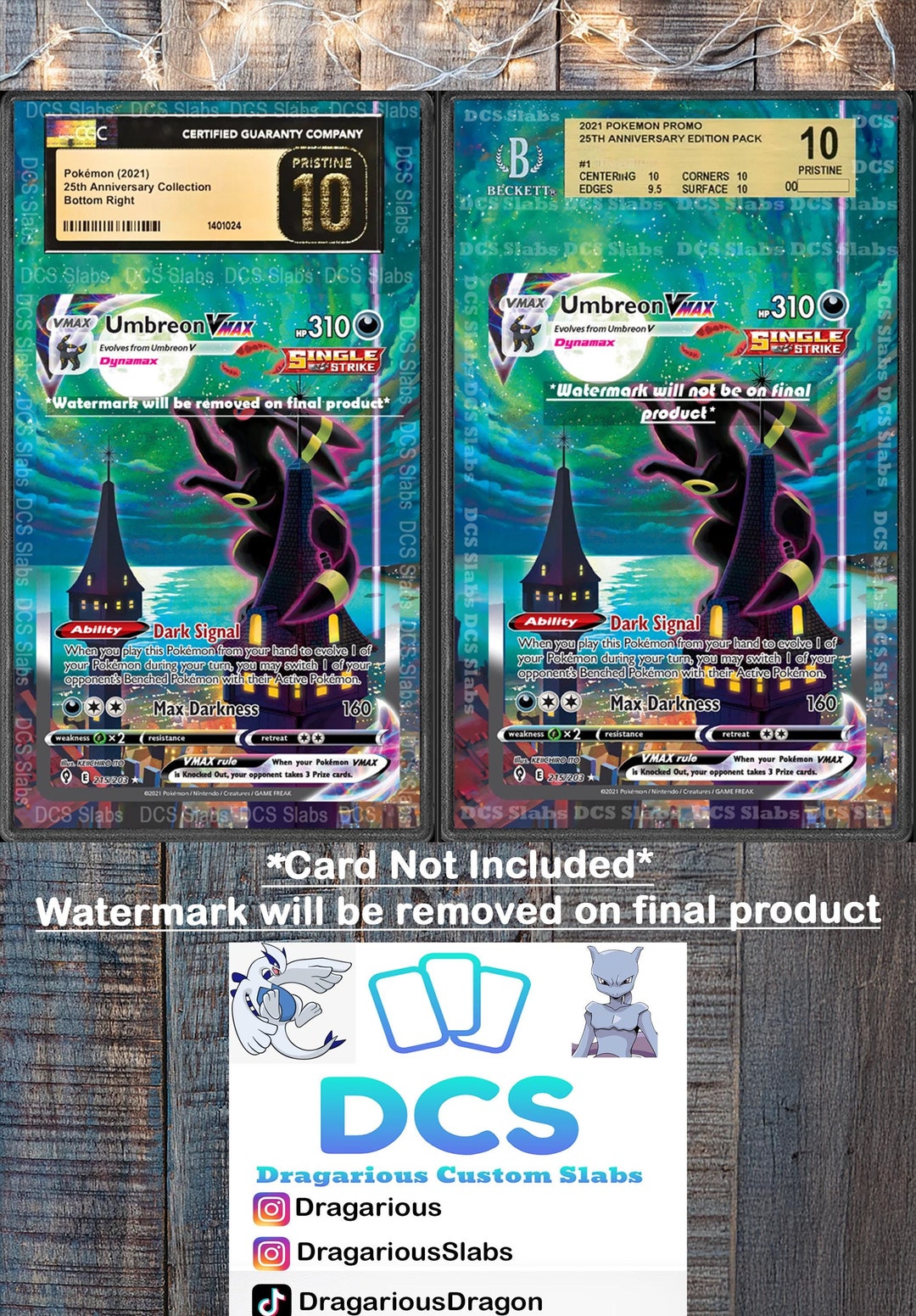 Umbreon VMAX Alt Art 215/213 CGC BGS Display Extend Art for Graded ...