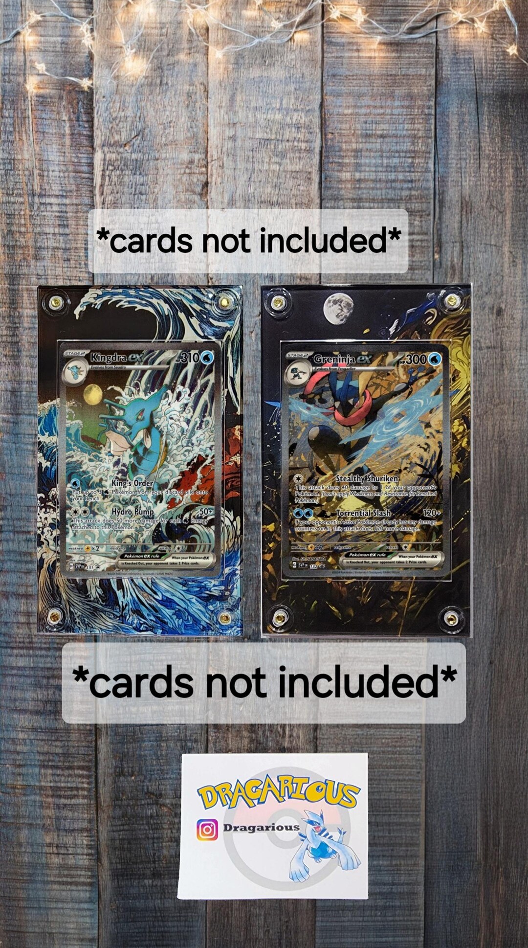 Pokemon Greninja EX & Kingdra EX Sir Promo 131 132 SV Shrouded Fable ...