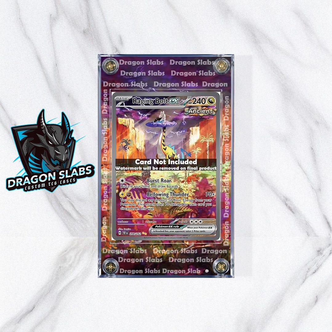 Pokemon Raging Bolt EX 208 Silver Tempest Extended Art Case - Etsy