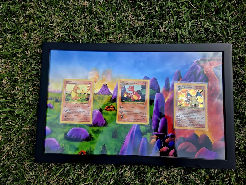 Pokemon Charmander Charmeleon Charizard Base Set 8.5 X 14" Display ...