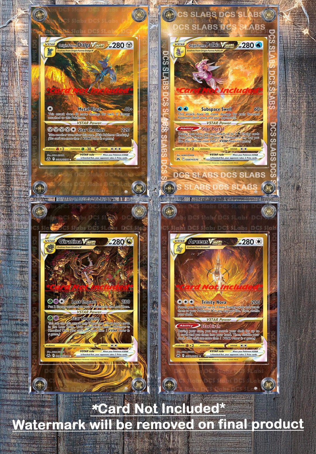 X4 Pokemon Giratina, Palkia, Arceus, Dialga, VSTAR Galarian Gallery ...