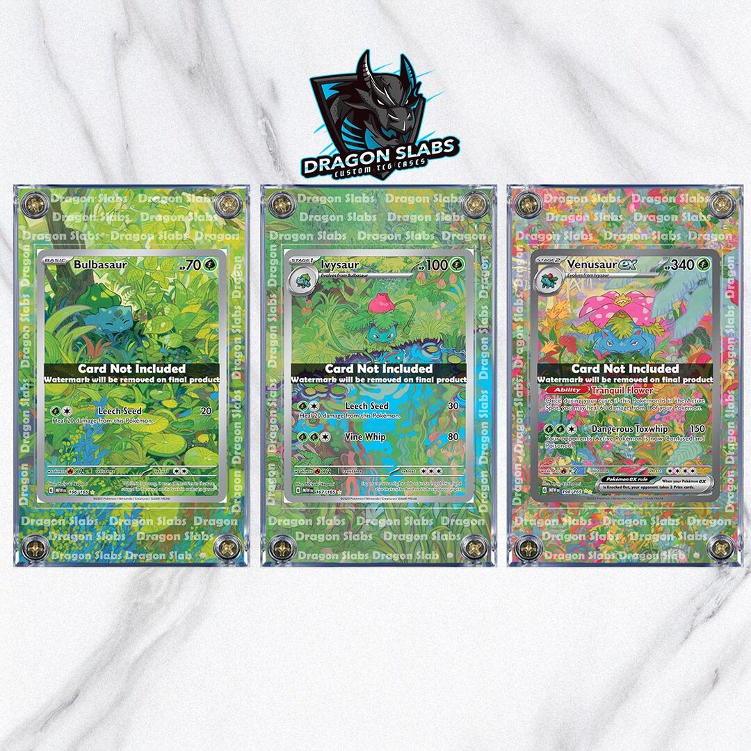 Pokemon Bulbasaur, Ivysaur, Venusaur 151 Custom Display Cases Extended ...