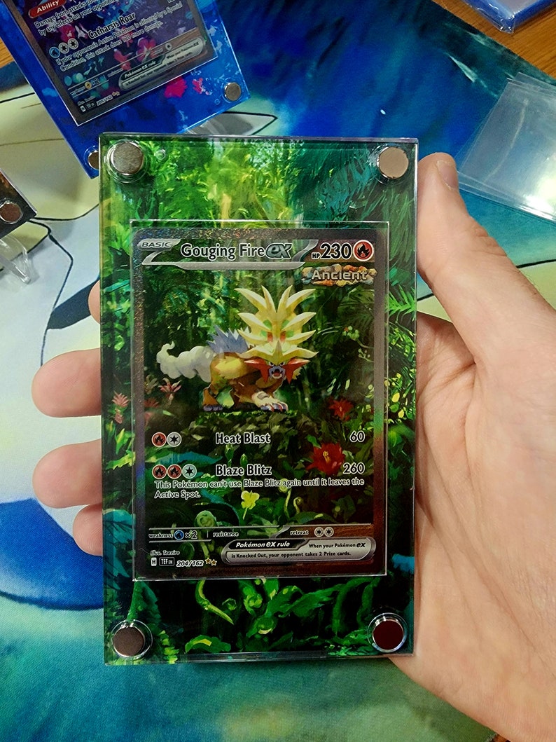 Pokemon Gouging Fire EX 204 Custom Magnetic Display Case Slab - Etsy