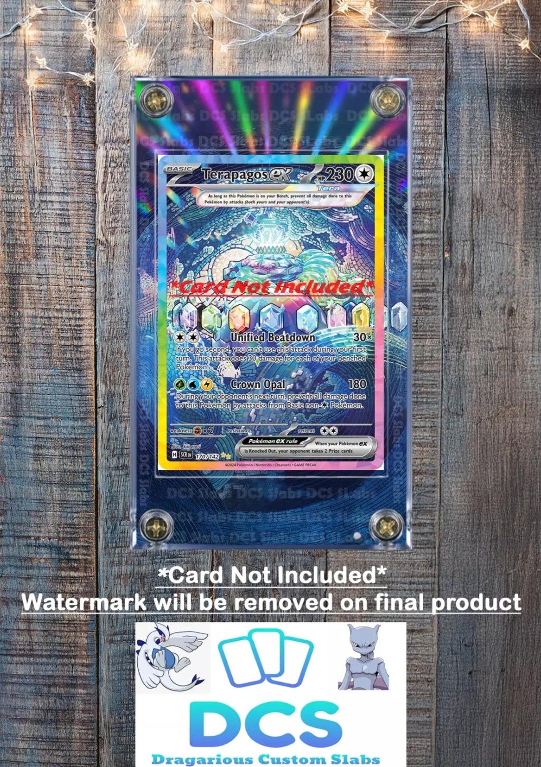 Pokemon Terapagos EX SIR SIR Stellar Crown Card Custom Display Case 170 ...