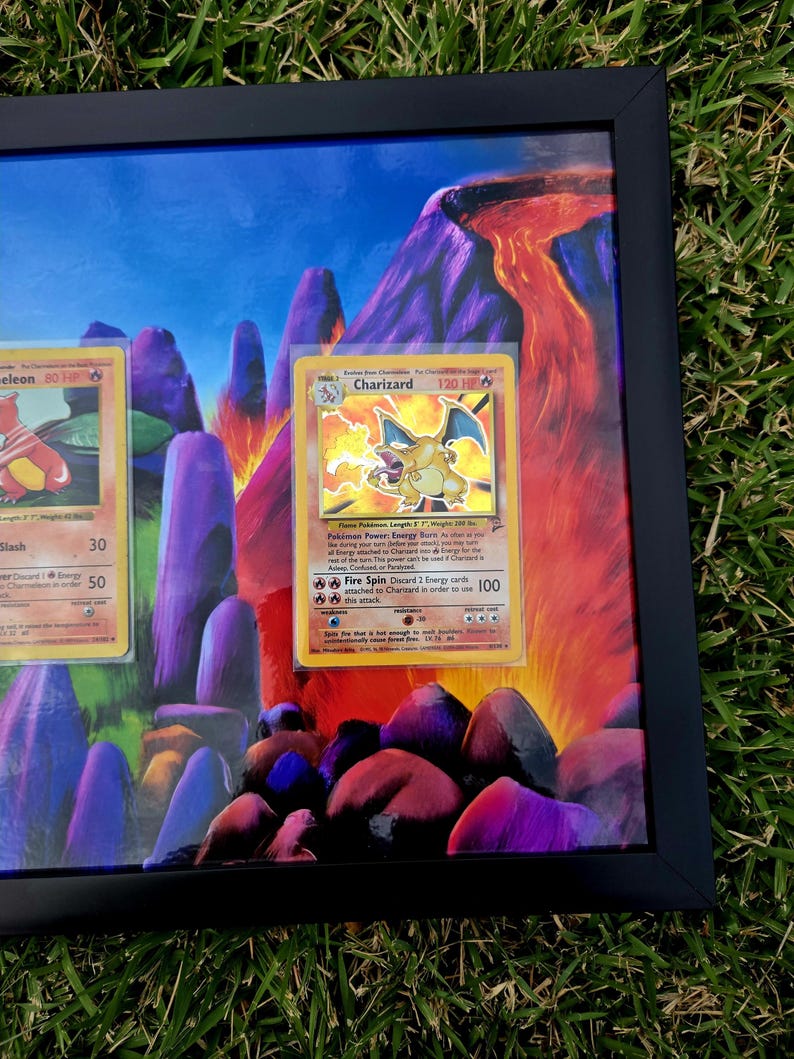 Pokemon Charmander Charmeleon Charizard Base Set 8.5 X 14" Display ...