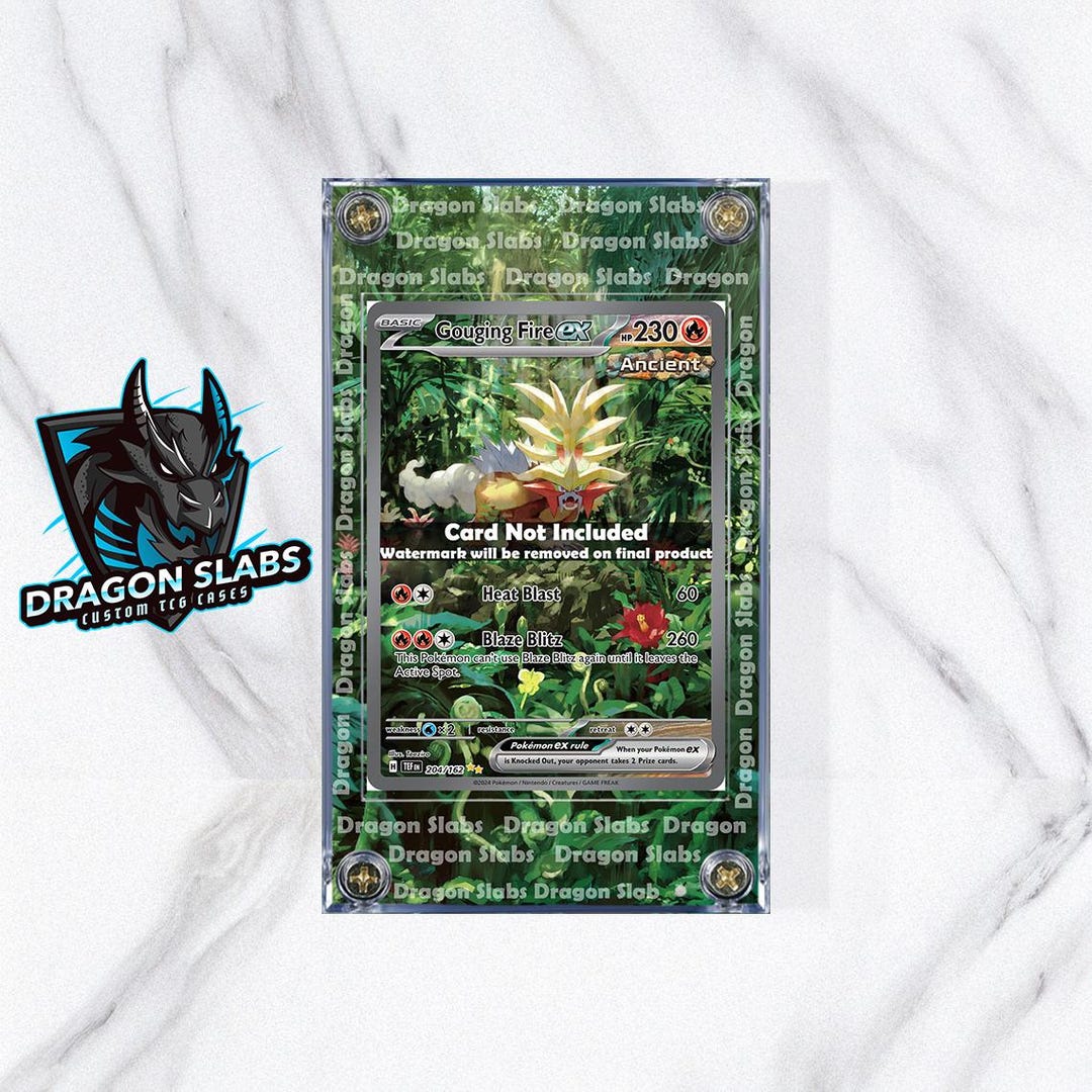 Pokemon Gouging Fire EX 204 Custom Display Case Extended Artwork From ...