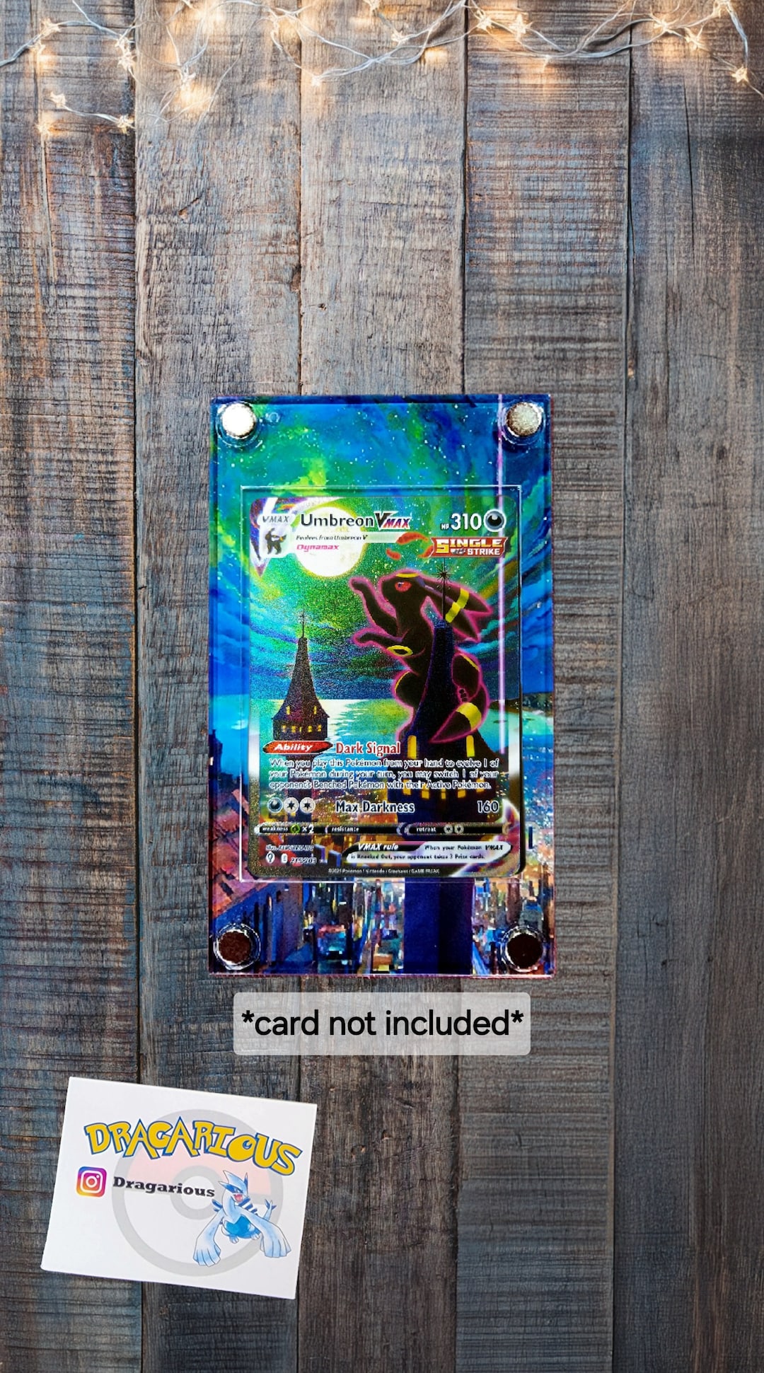 Pokemon Umbreon Moonbreon Vmax Alt Art 215 Custom Display Magnetic Case ...