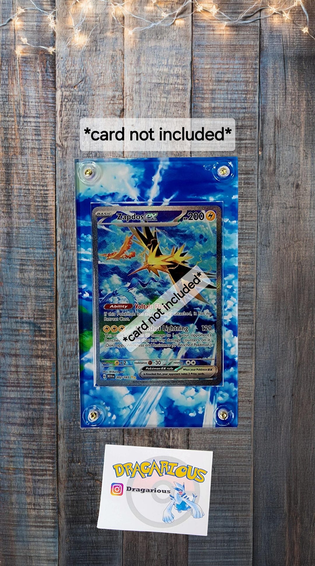 Pokemon 151 Zapdos EX 202 Custom Display Case Slab - Etsy