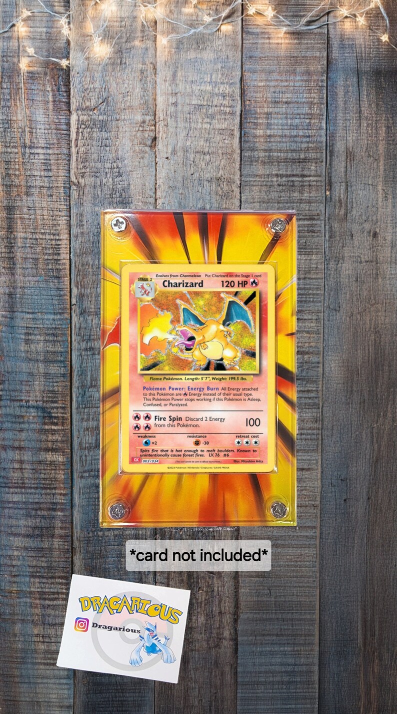 Charizard Custom Display Case Slab. Will Work for the Base, Base 2 ...