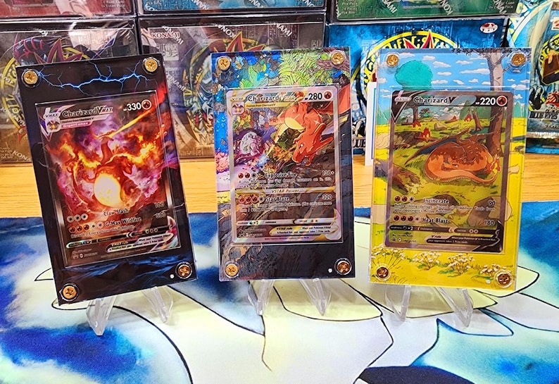 X3 Pokemon Charizard V Vstar Vmax SWSH260 261 262 Promo Custom Display ...