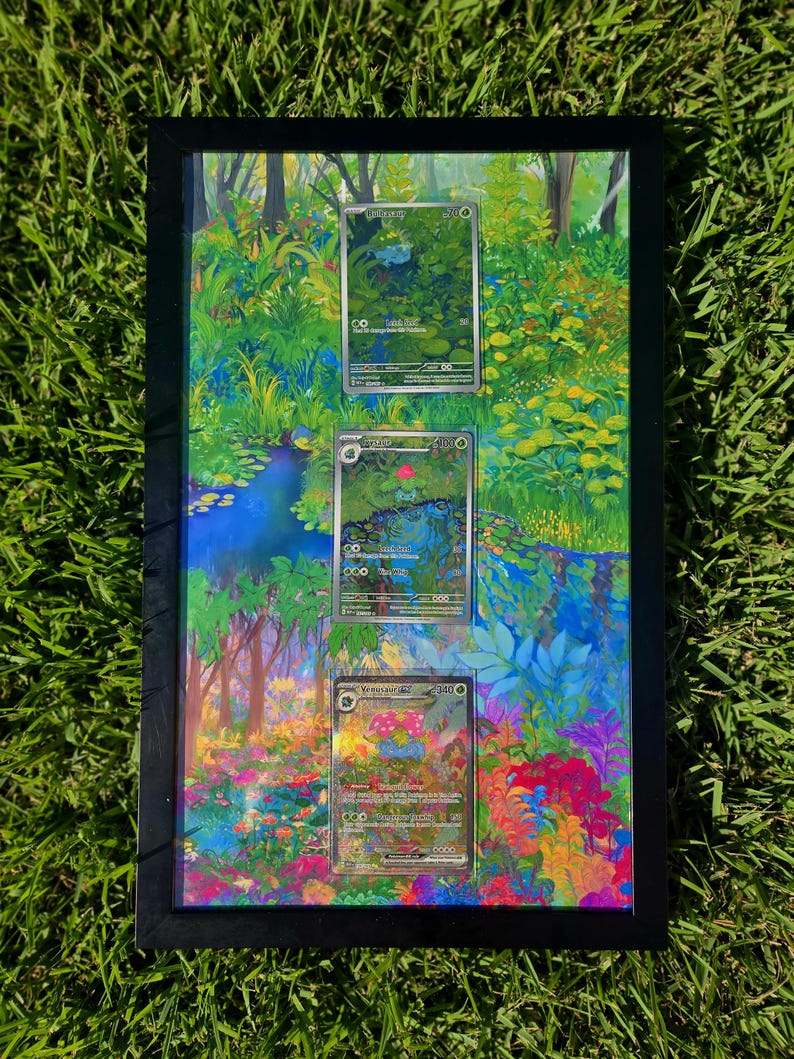 Pokemon 151 Bulbasaur, Ivysaur, Venusaur EX 8.5 X 14" Display Frame ...