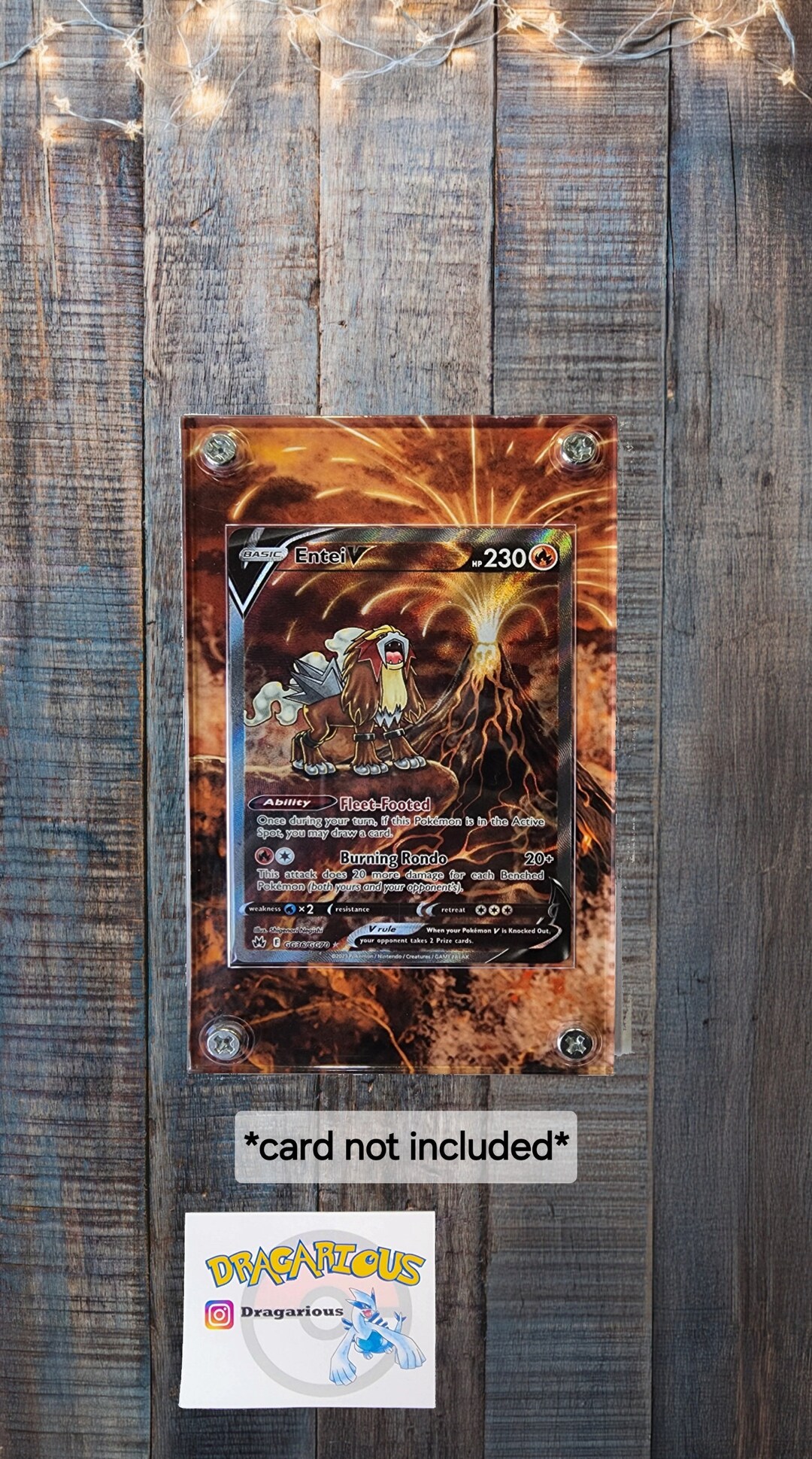 Pokemon Entei V GG36 Crown Zenith Custom Display Case Slab - Etsy