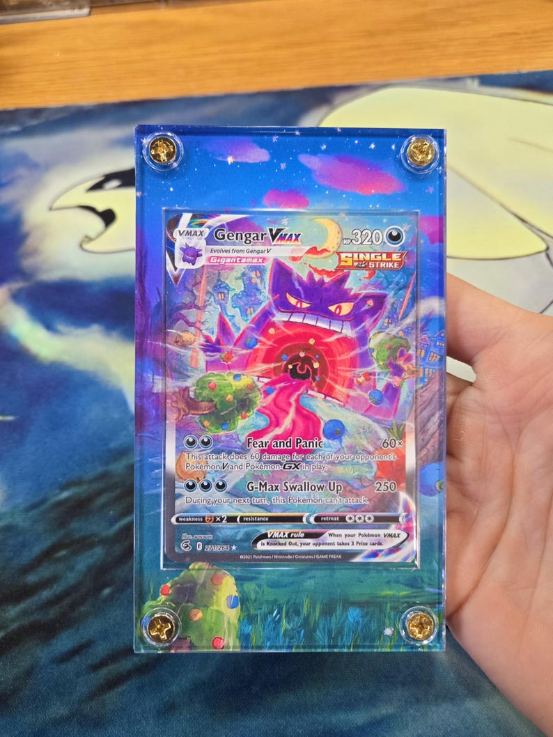 Pokemon Gengar Vmax Alt Art 271/264 SWSH Fusion Strike Custom Display ...
