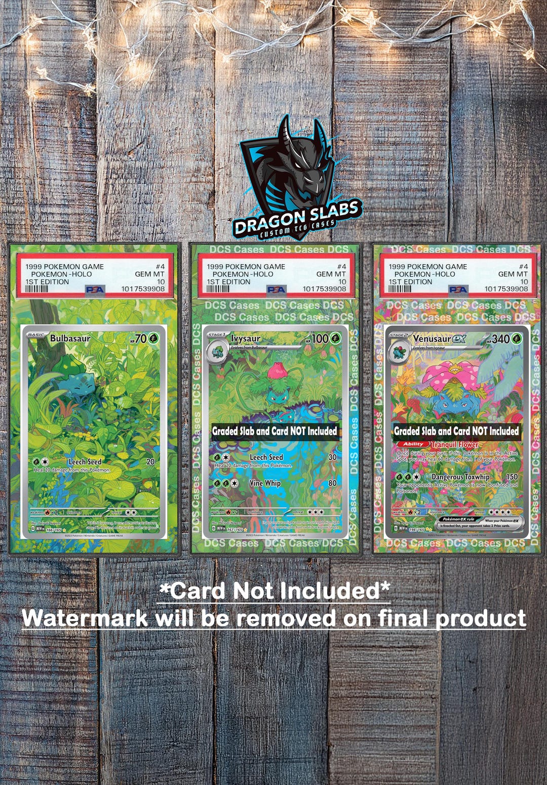 X3 Bulbasaur 166, Ivysaur 167, Venusaur EX 198/165 PSA Bgs CGC Tag ...