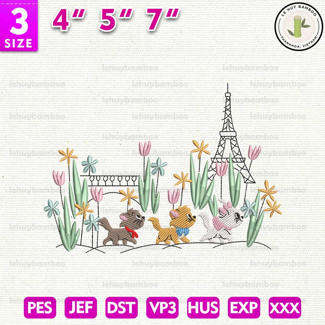 Cat Magic Kingdom Style Embroidery, Magic Kingdom Embroidery Design ...