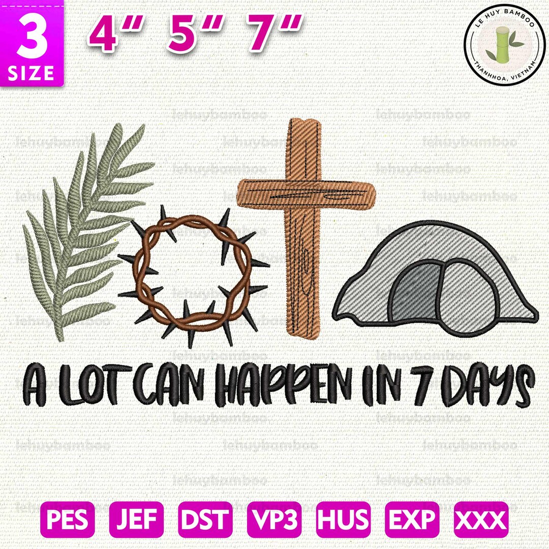 Easter Day 3 Days Embroidery Design, Easter Day Jesus Embroidery Design ...