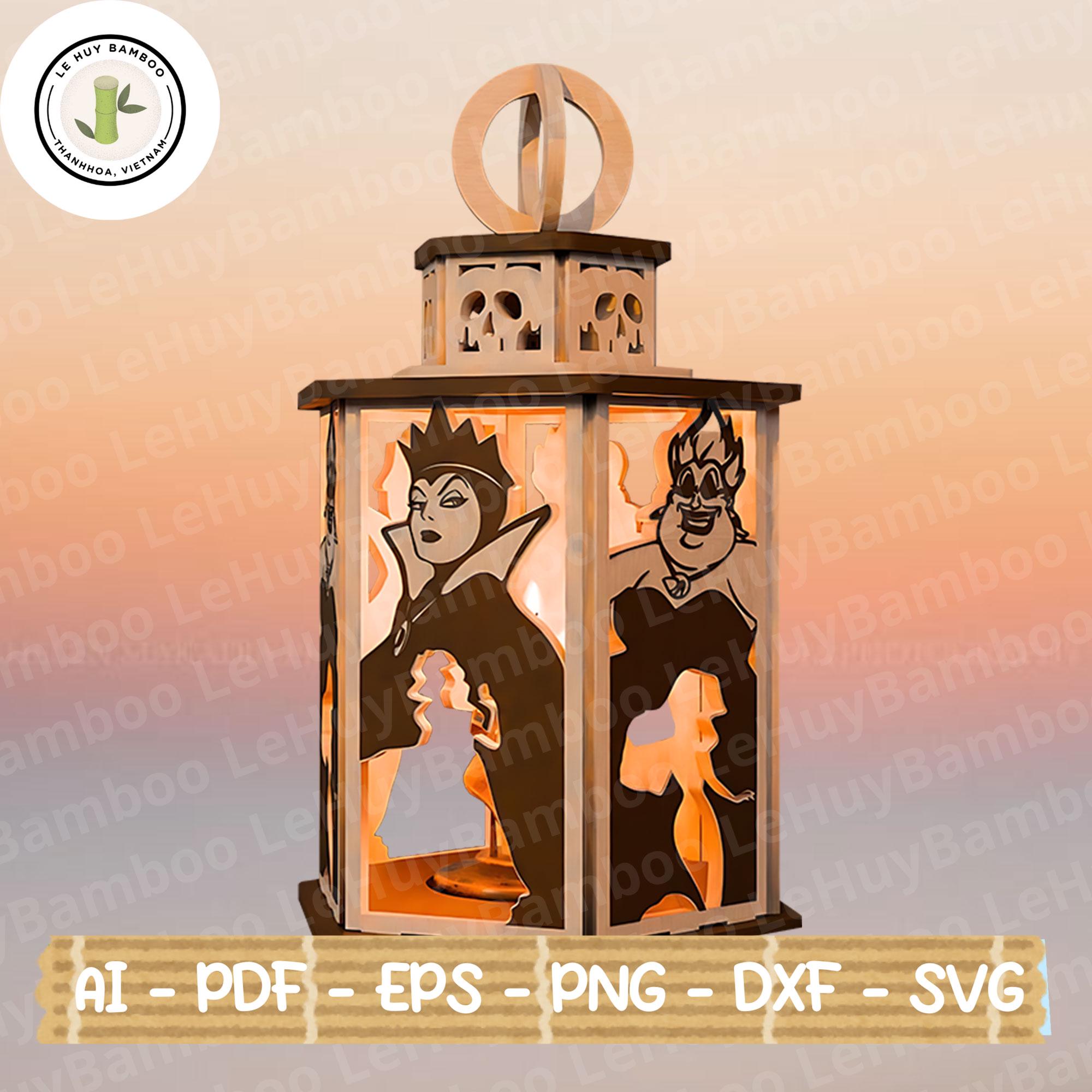 Halloween Villains Laser Cut File, Villains Lantern Svg, Halloween ...