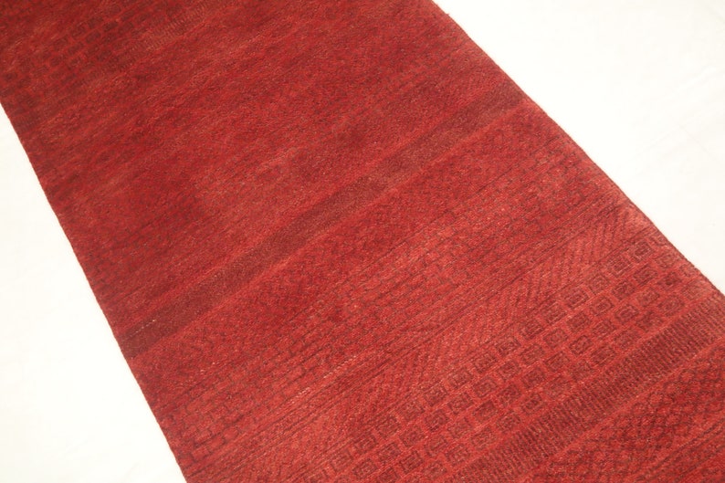 8 Ft Red Gabbeh Runner Rug – Hand-knotted Afghan Wool - Etsy