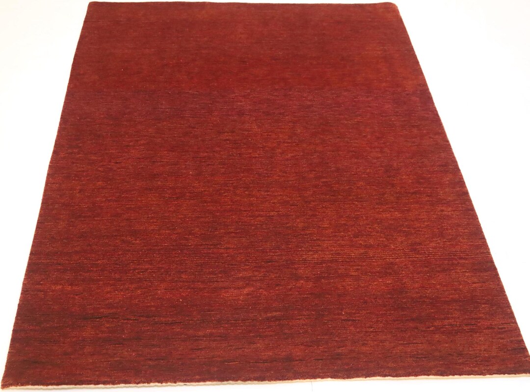 5x7 Rust Gabbeh Area Rug - Afghan Handmade Striped Lori Baft Thick Pile ...