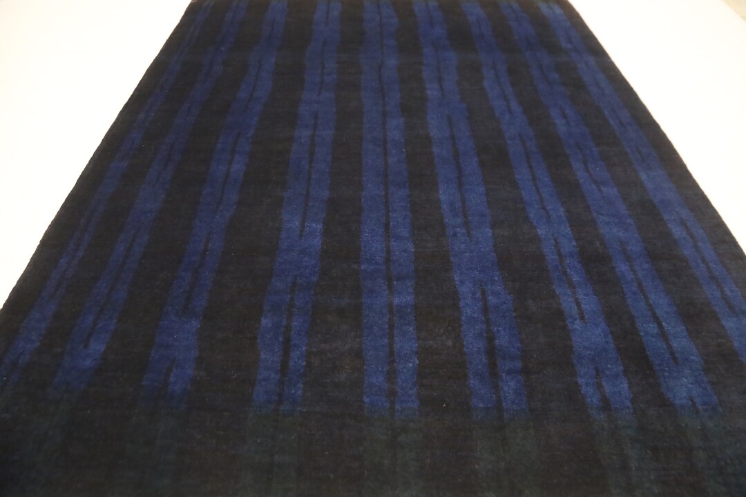 6x8 Blue Gabbeh Area Rug - Over Dye Afghan Hand Knotted Natural Dye ...