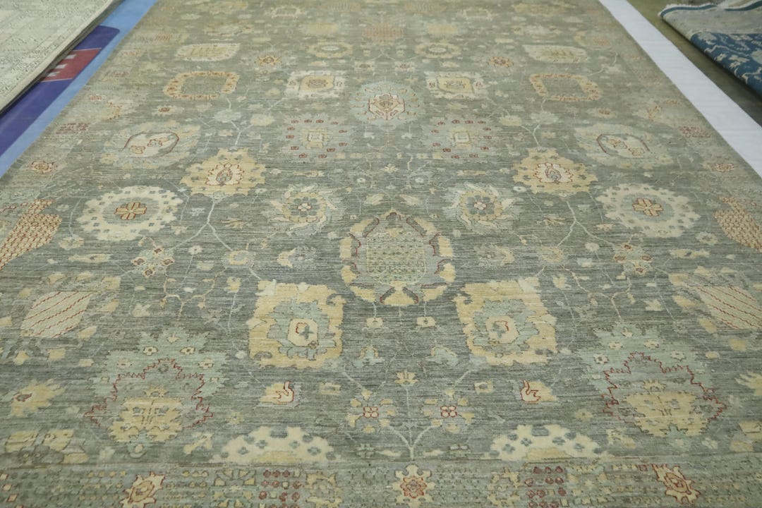 Gray Chobi 10x15 Area Rug - Afghan Hand Made Oriental Fine Quality Wool ...