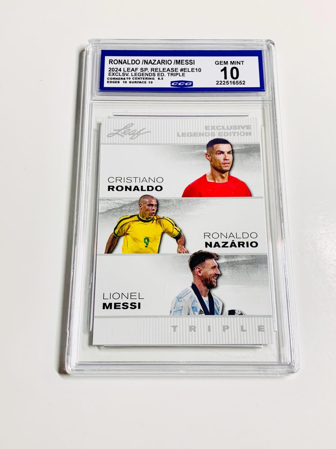 GRADED 10 Cristiano RONALDO / Ronaldo Nazario / Lionel MESSI 2024 ...