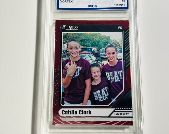 GRADED 10 CAITLIN CLARK Card Panini Collection Donruss Vortex Red ...