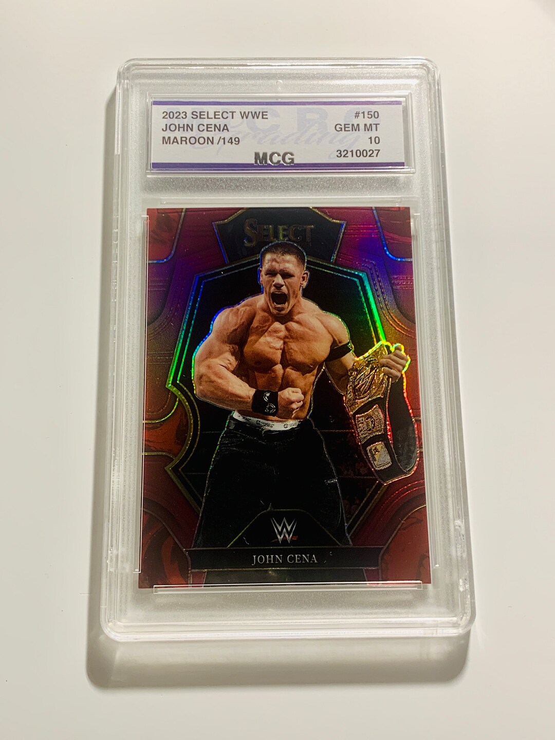 Graded 10 JOHN CENA Card Maroon Select WWE /149 - Etsy