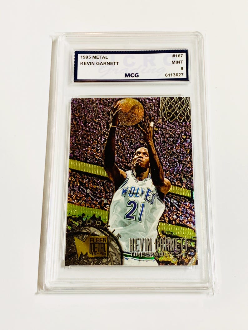 GRADED KEVIN GARNETT Rookie Card 1995 Metal #167 Minnesota Timberwolves ...