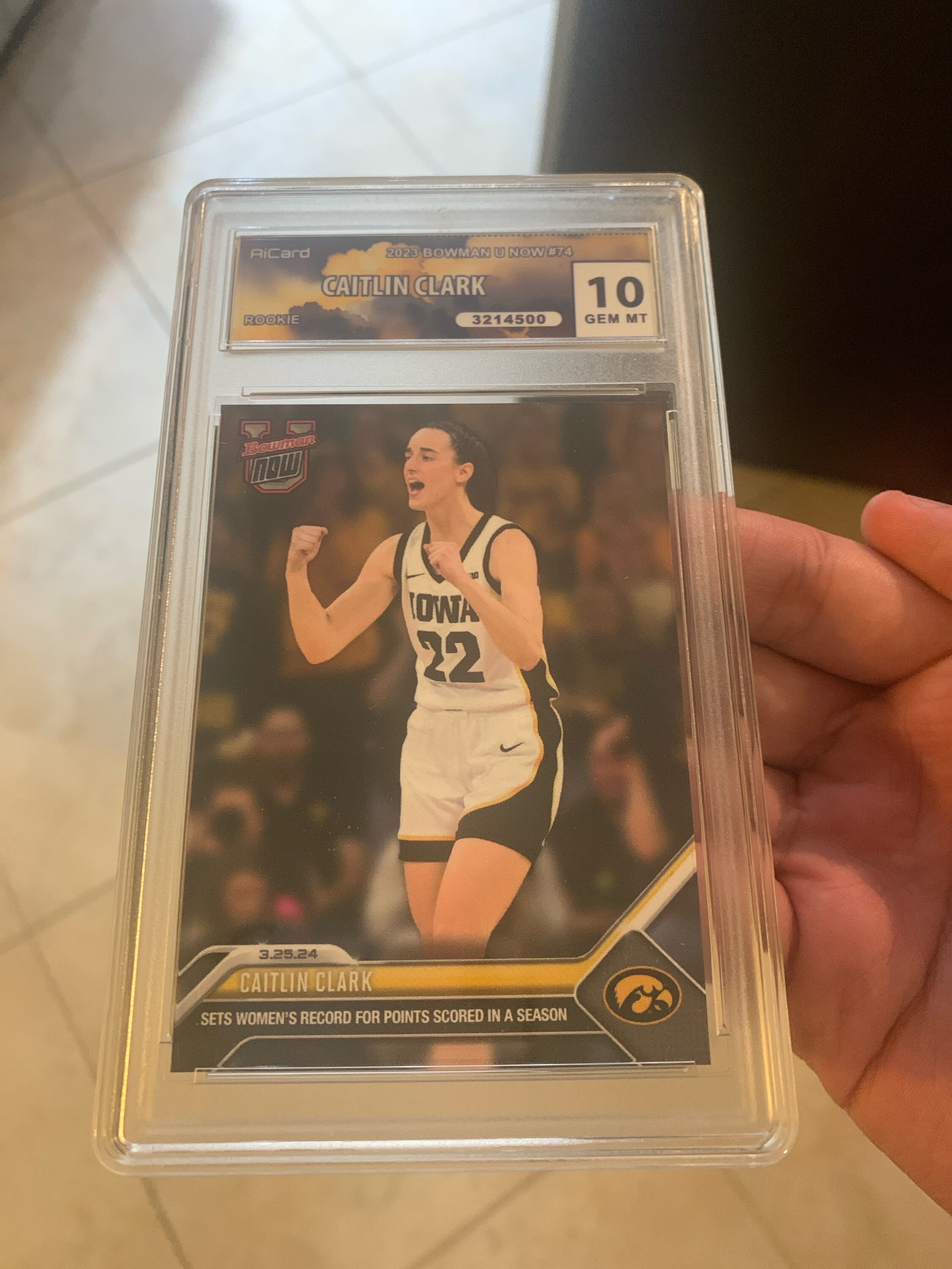 GRADED 10 CAITLIN CLARK Card Iowa Rookie Gem Mint Limited Print Run 1 ...