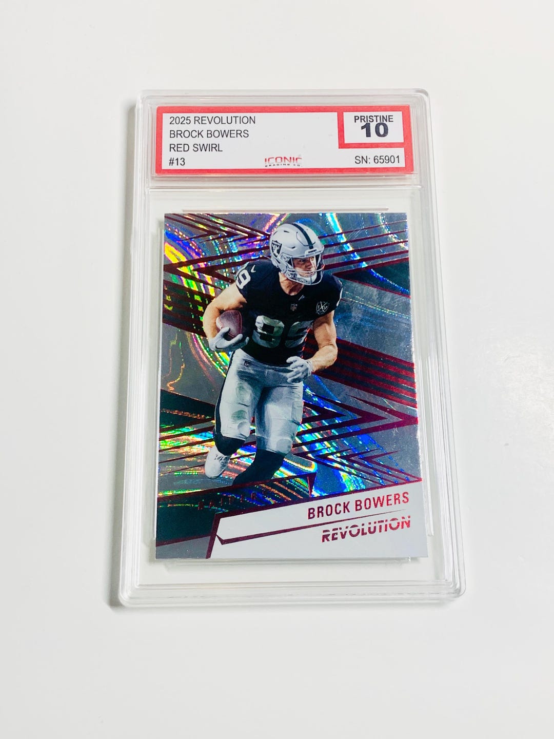GRADED 10 BROCK BOWERS 2025 Revolution Red Swirl Sp Short Print Rainbow ...