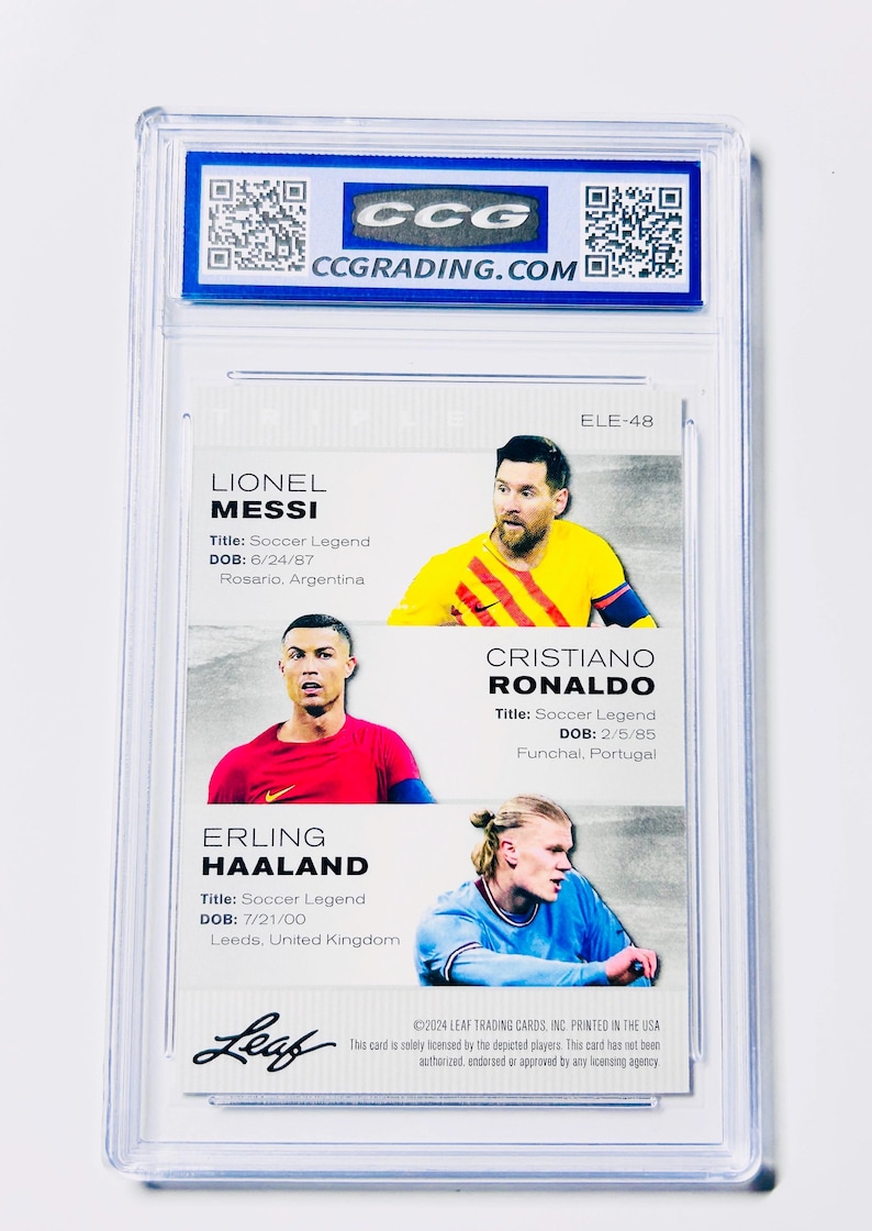 GRADED 10 Lionel MESSI / Cristiano RONALDO / Erling Haaland 2024 ...