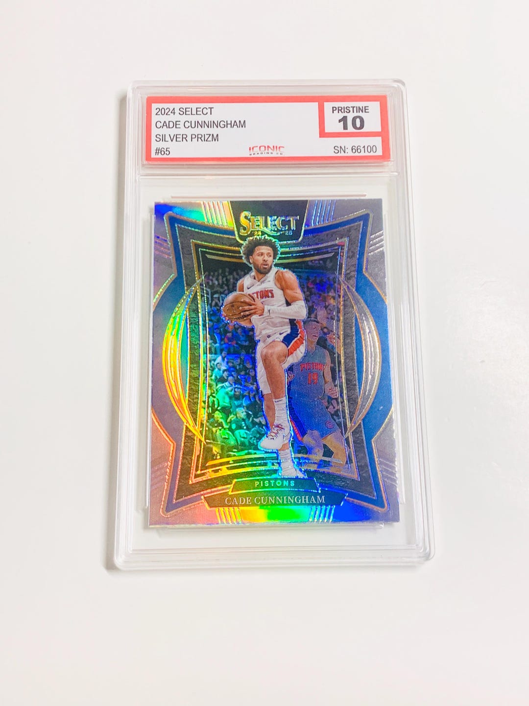 GRADED 10 CADE CUNNINGHAM 2024 Select Silver Prizm #65 Detroit Pistons ...