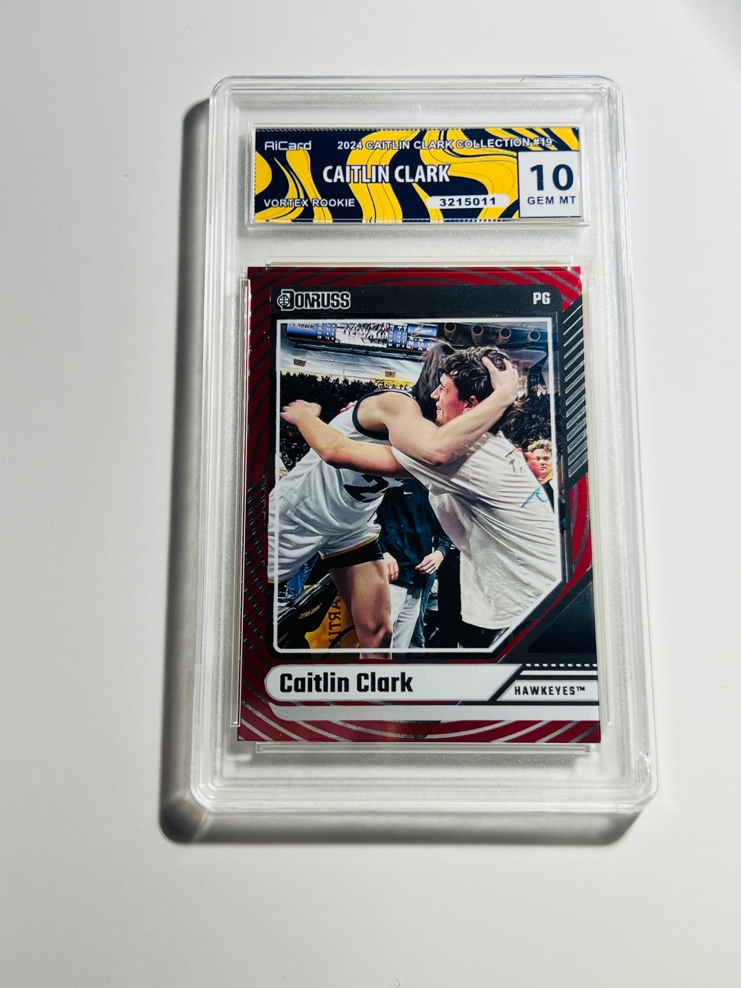 GRADED 10 CAITLIN CLARK Card Panini Collection Donruss Vortex Red ...