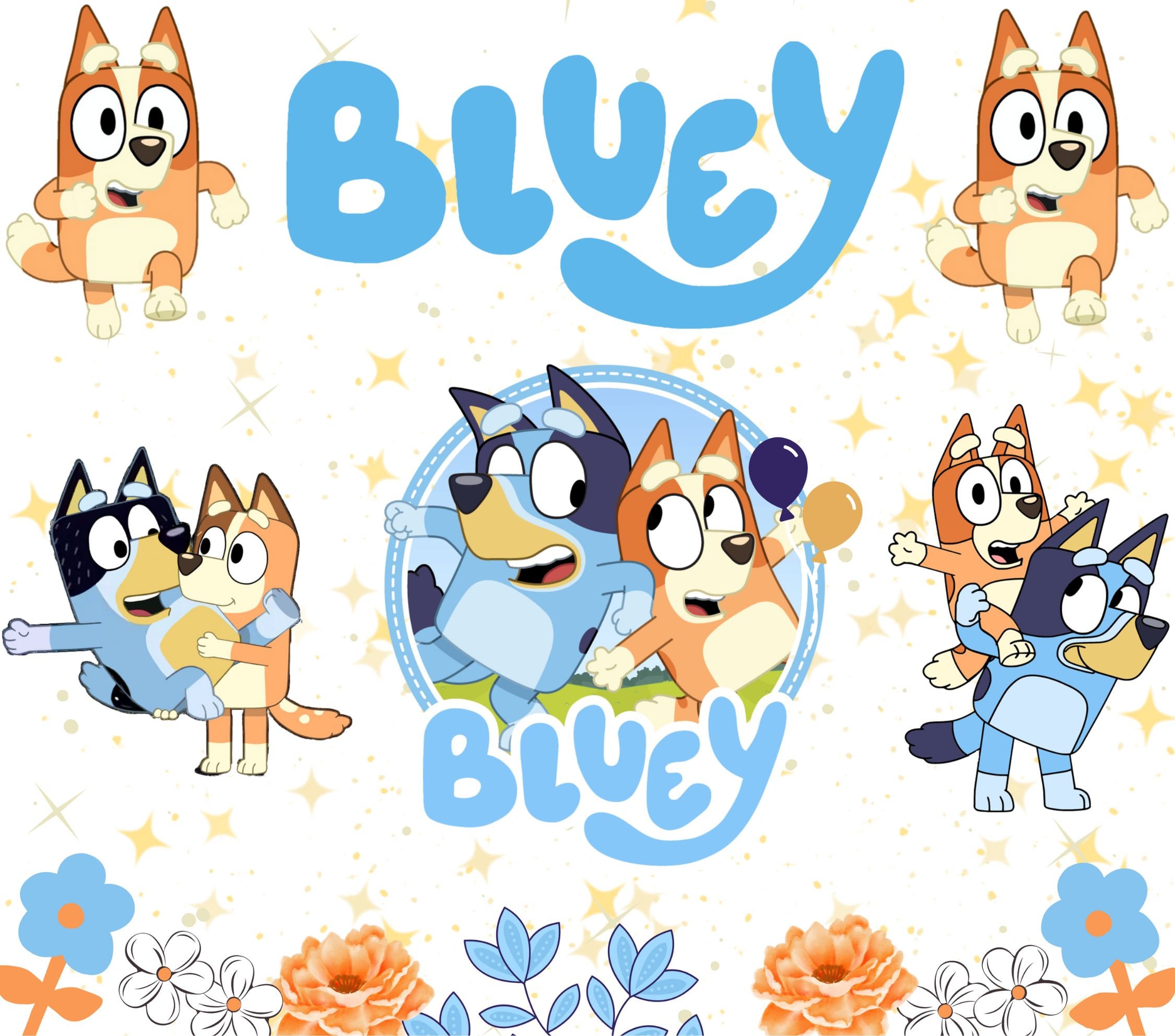 Bluey Tumbler Wrap, 20oz Skinny Tumbler Wrap, 20 Oz Tumbler Png ...