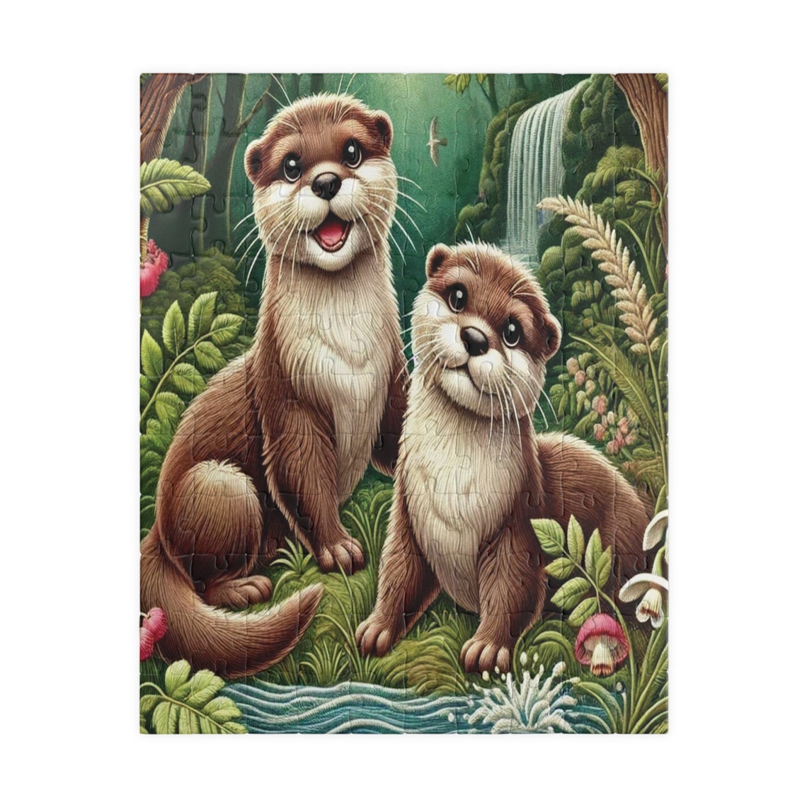 Otter Duo Jigsaw Puzzle Cute Embroidered Animal Puzzle Fun Puzzle for ...
